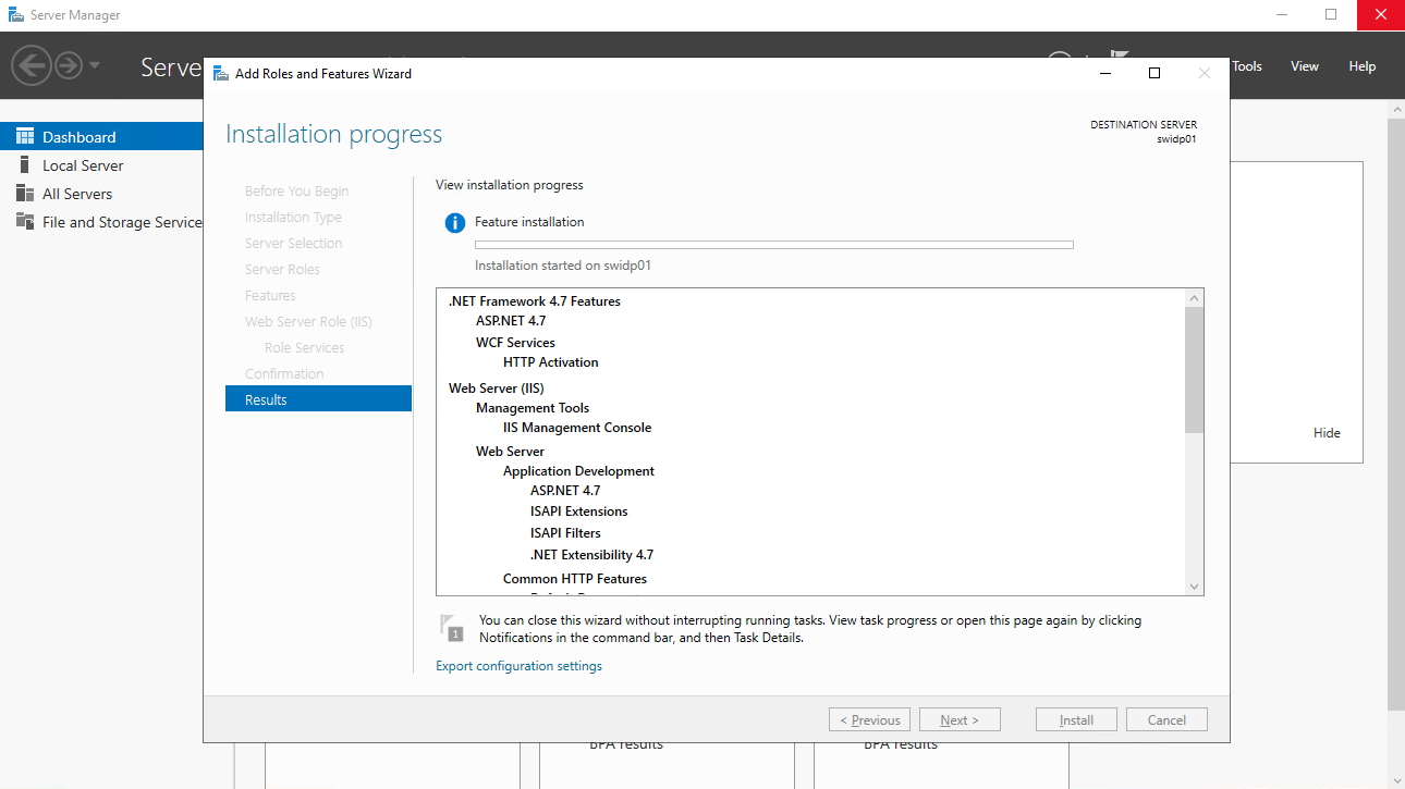 Windows features to turn on on a fresh server