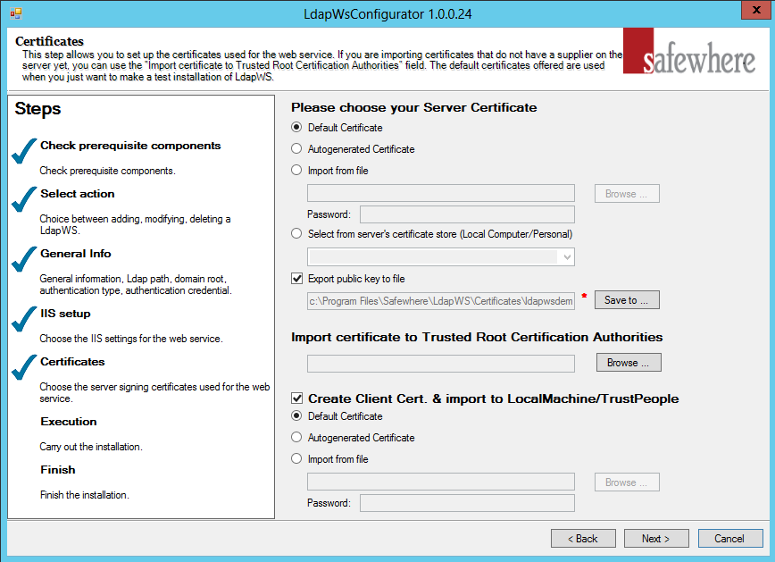 LDAP Web Service Configurator
