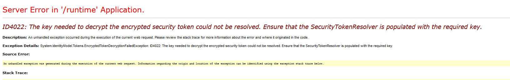 Resolve the error ID4022 when a SAMLResponse's signature or encrypted data does not have KeyInfo ...